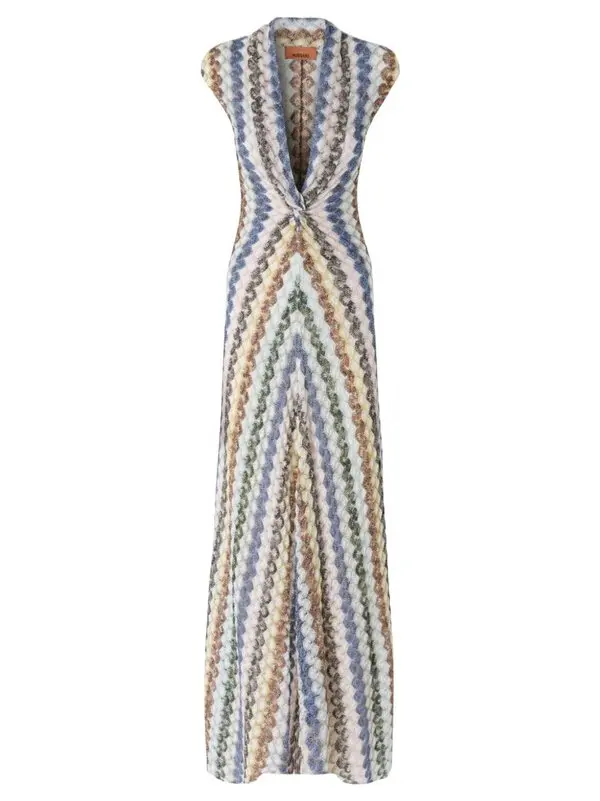 Missoni Long Lace Dress With Knot Detail - No