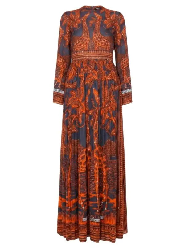 Valentino Garavani Long-sleeved Dress - Orange