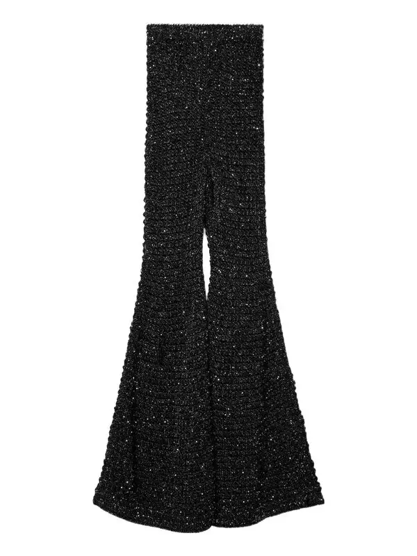 Celine Trousers In Shine Tweed - Black