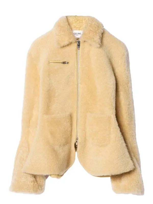 Celine Jacket In Shearling - Eggnog