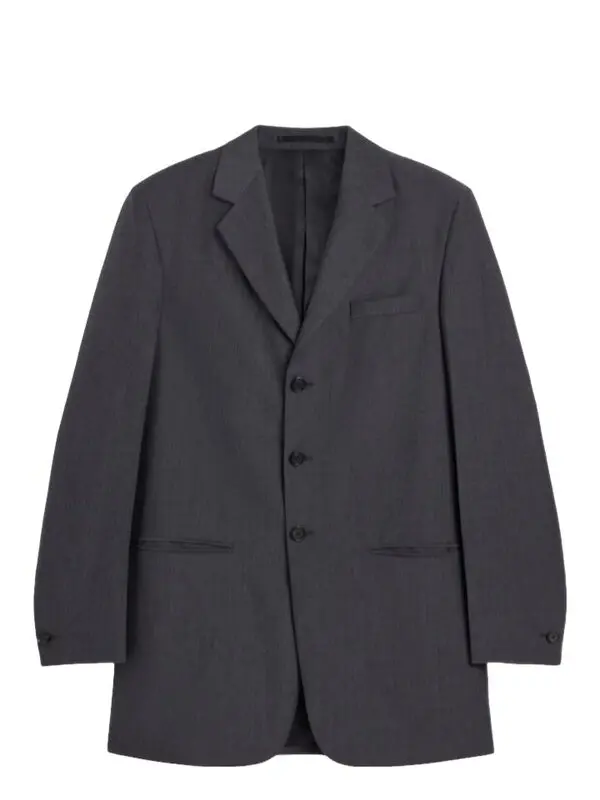 JIL SANDER Fil-à-fil Wool Tailored Jacket - Fog