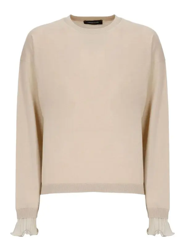 Fabiana Filippi Ruffled Cuff Sweater - Beige