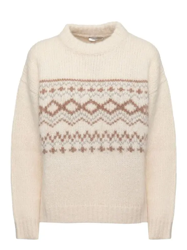 Peserico Fair Isle Knitted Sweater - Ivory