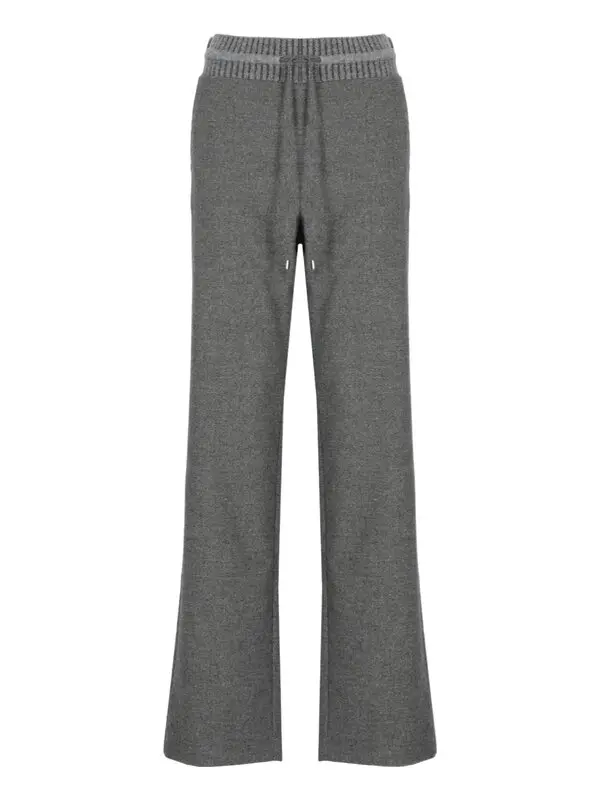 D.exterior Drawstring Knit-waist Pants - Grey