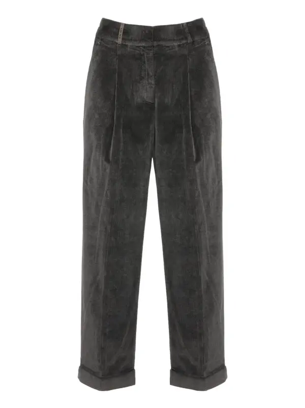 Peserico Pleated Corduroy Pants - Gray