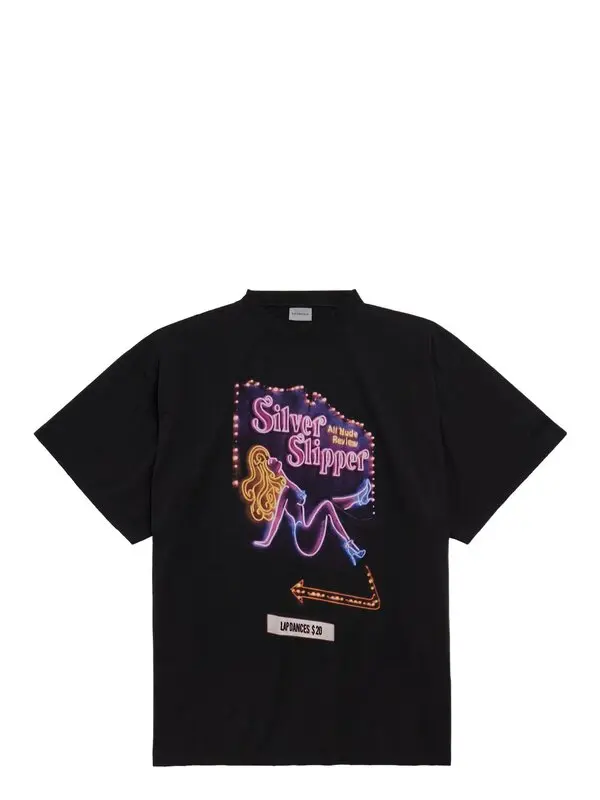 Balenciaga Silver Slipper Oversized T-shirt - Black