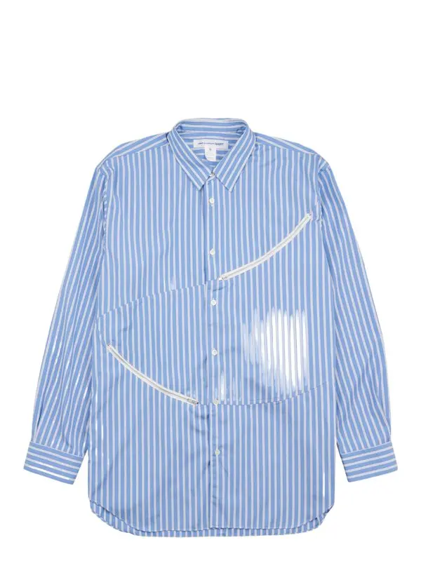 Comme Des Garçons Long-sleeved Striped Shirt - Blue