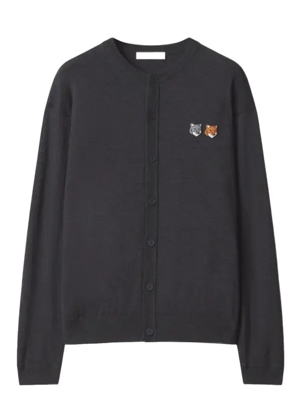 Maison Kitsuné Fox-patch Cardigan - Anthracite