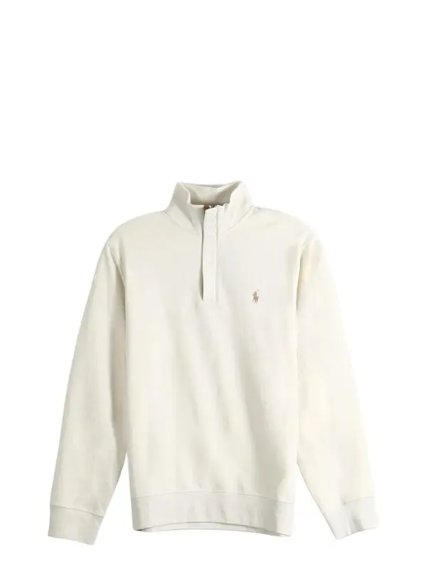 Polo Ralph Lauren Quarter-zip Logo-embroidered Sweatshirt - Cream