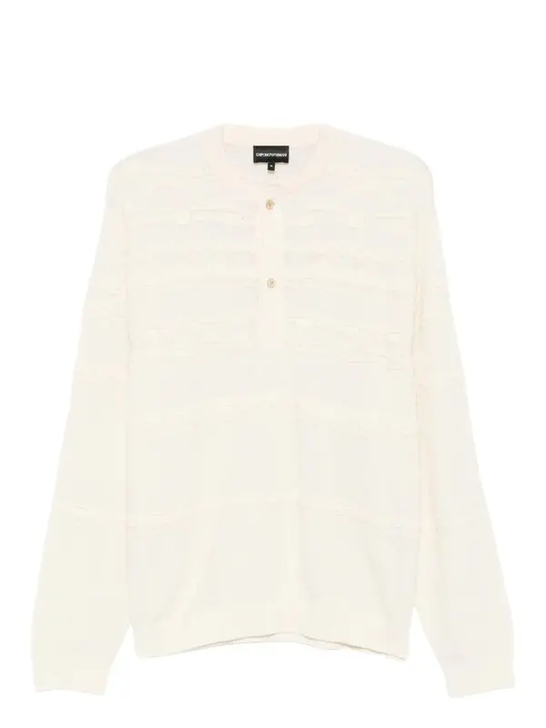 Emporio Armani Button Patterned Sweater - White