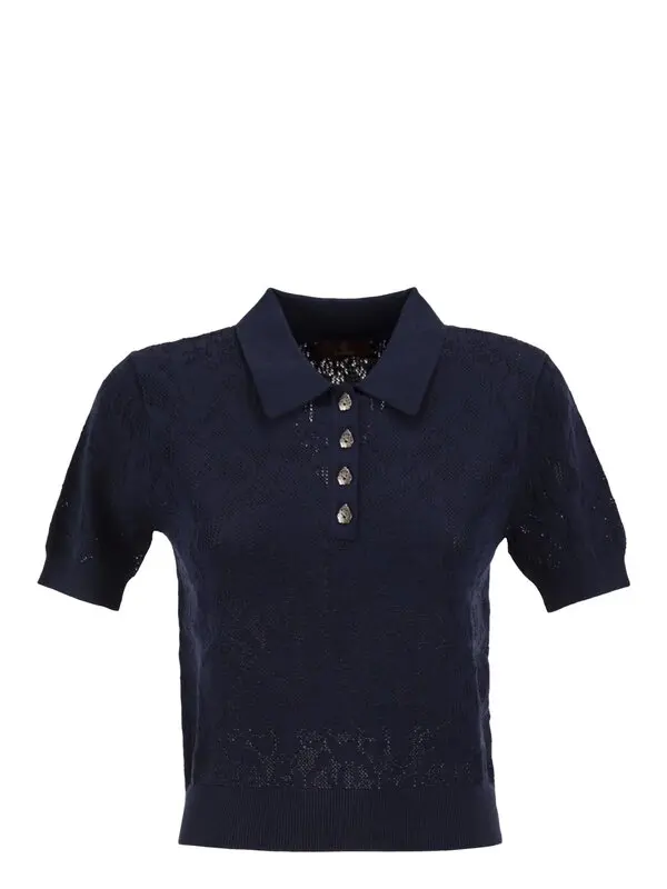 DONDUP Open-knit Polo Shirt - No