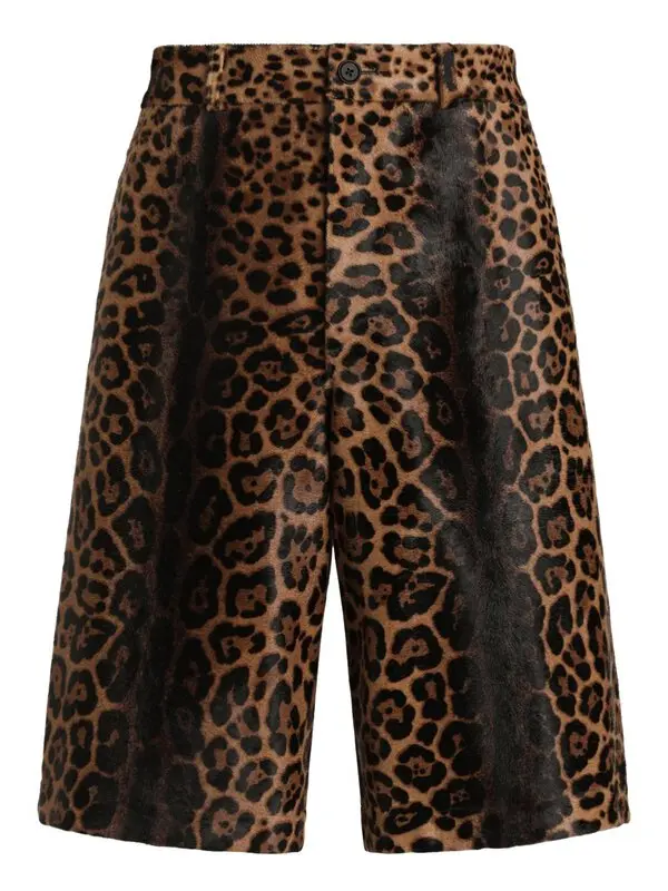 Dolce & Gabbana Leopard-print Calfskin Trousers - Multicolour