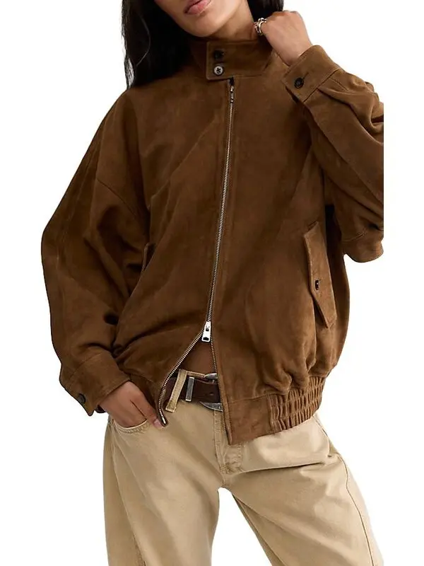AGOLDE Blair Suede Jacket - Pecan