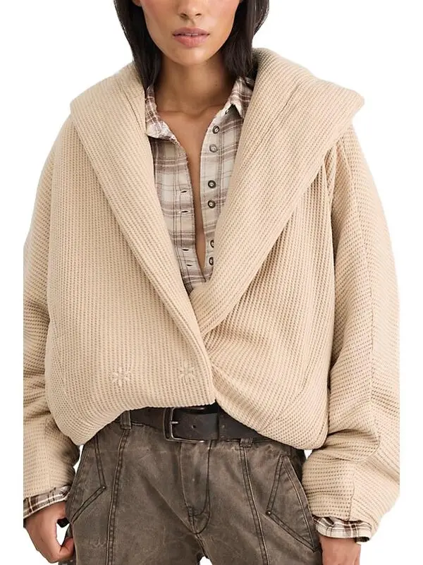 Free People Fp One Summit Wrap Hoodie - Sand