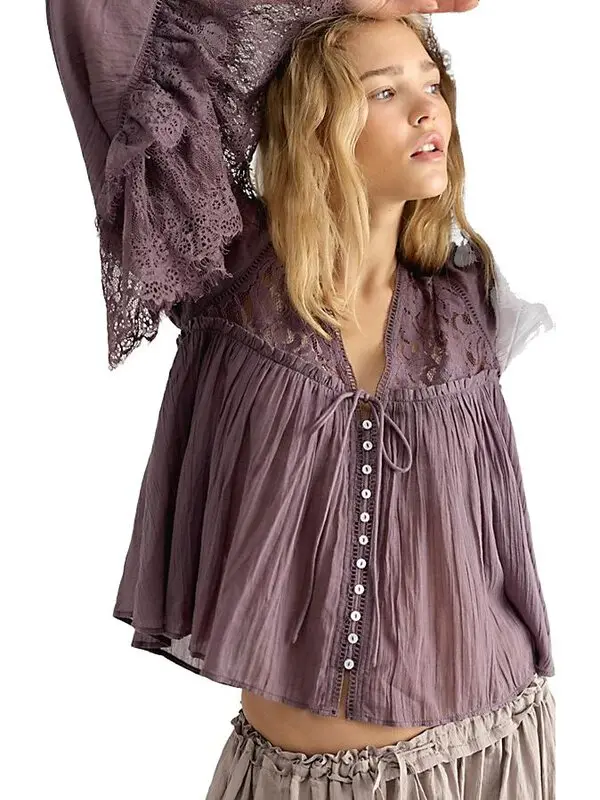 Free People Ava Blouse - Sparrow