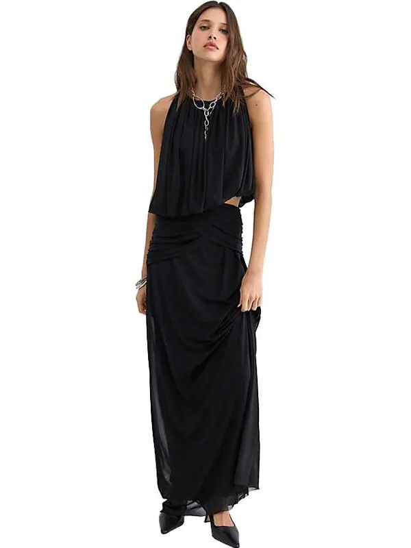 Bec & Bridge Anya Gathered Maxi Dress - Black