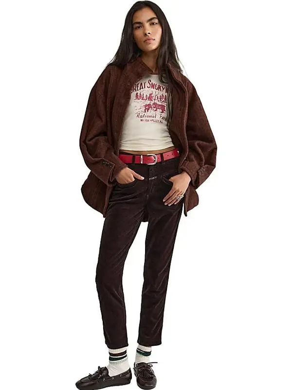 Closed Pedal Pusher Relaxed Corduroy Pants - Cinder Brown