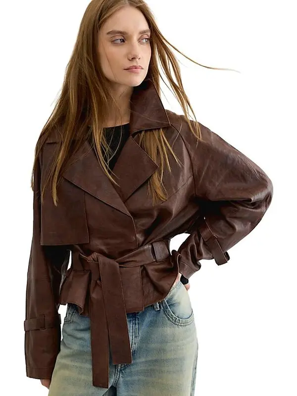 JAKETT Naomi Vintage Leather Jacket - Walnut