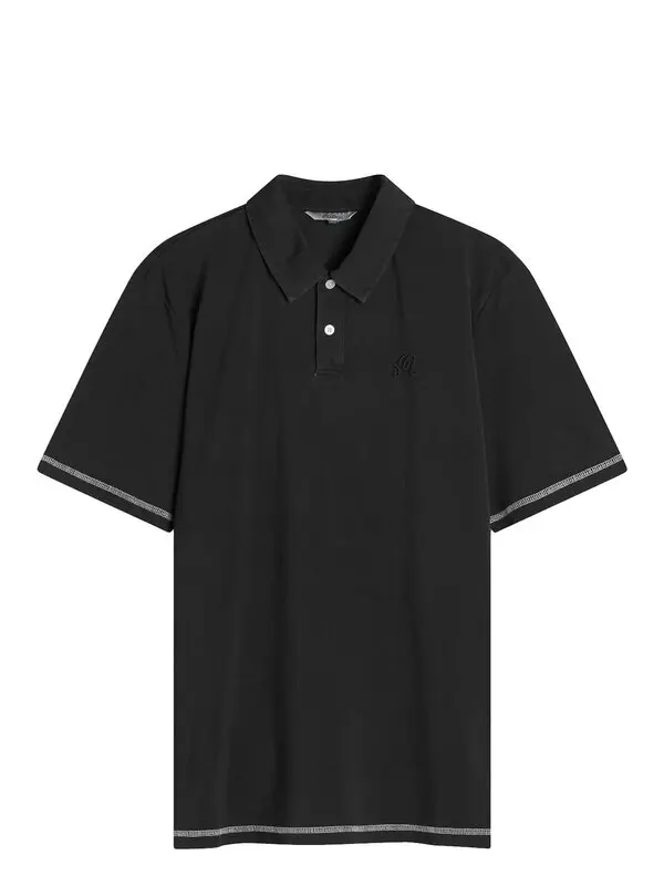 MALBON Fairway Overdyed Polo - Black