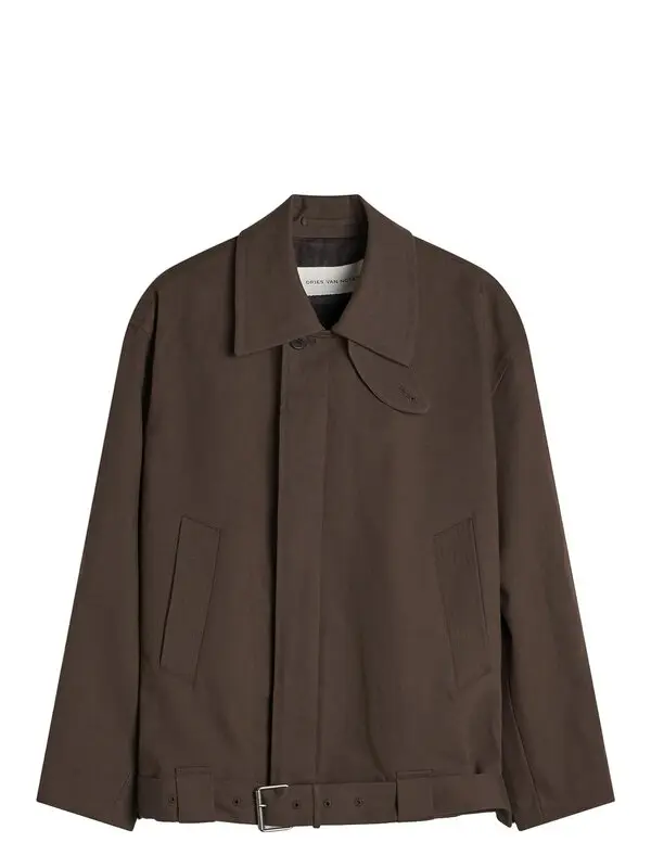 Dries Van Noten Varrick Double Faced Cotton Jacket - Mud
