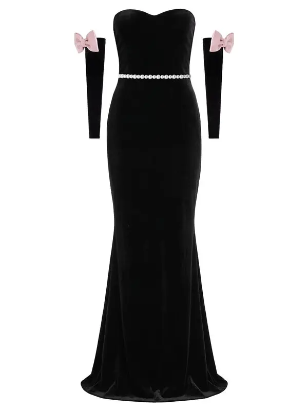 NUR KARAATA Royal Reverie Dress - Black