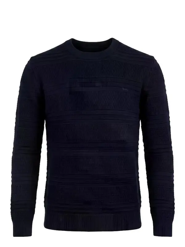 HARMONT & BLAINE Textured-knit Wool Sweater - Blue