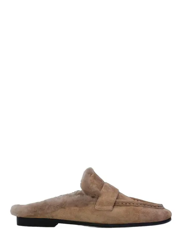 BLACK SUEDE STUDIO Theo Suede Flat Mules - Neutrals