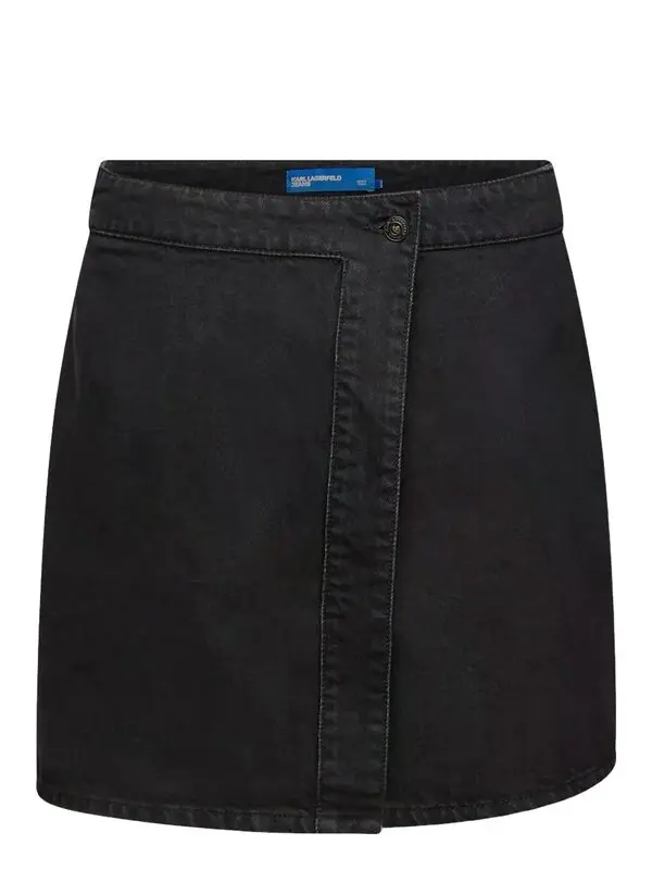 Karl Lagerfeld Wrap Denim Skirt - Black