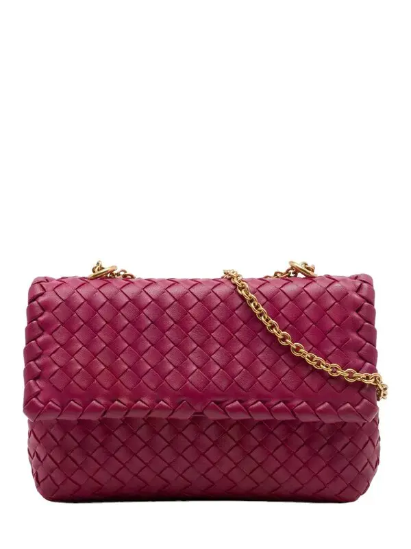Bottega Veneta 2012-2026 Baby Nappa Intrecciato Olimpia Crossbody Bag - Pink