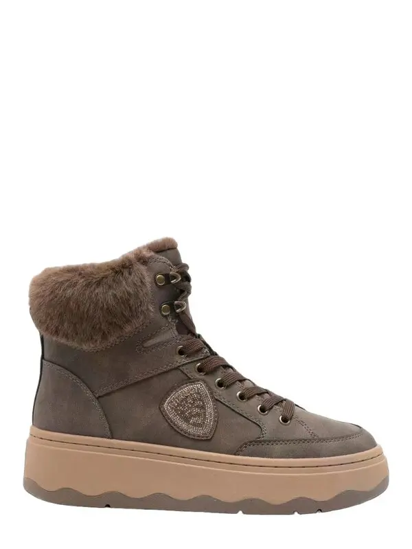 BLAUER. Maribel 02 Faux-fur Lace-up Ankle Boots - Neutrals