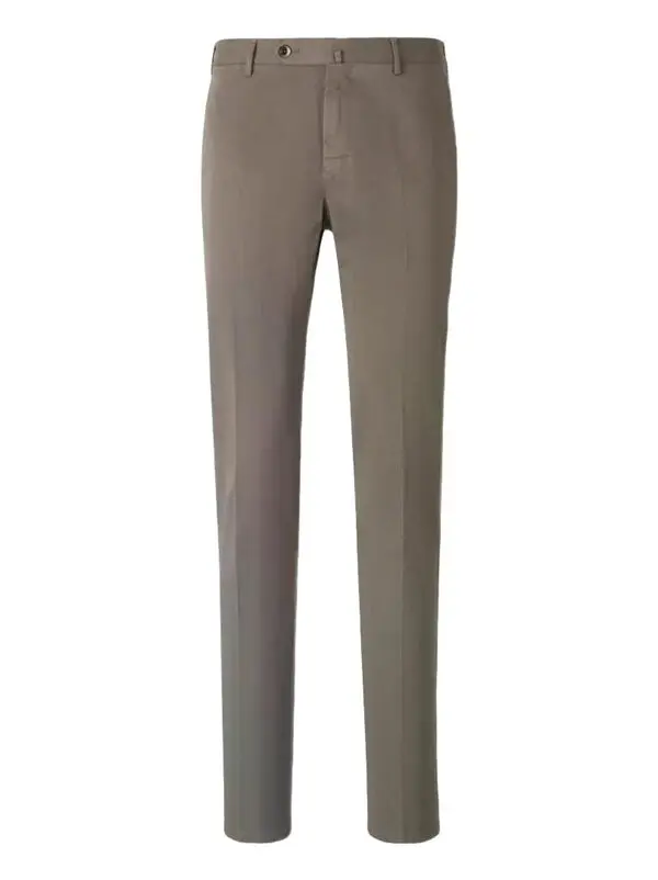 PT TORINO Logo-plaque Slim-fit Trousers - Brown