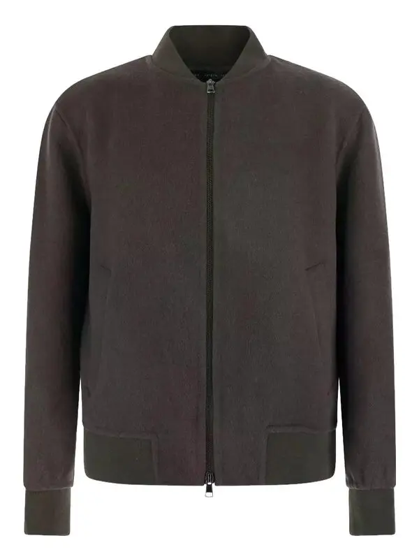 LOW BRAND Zip-up Wool Bomber Jacket - Grey