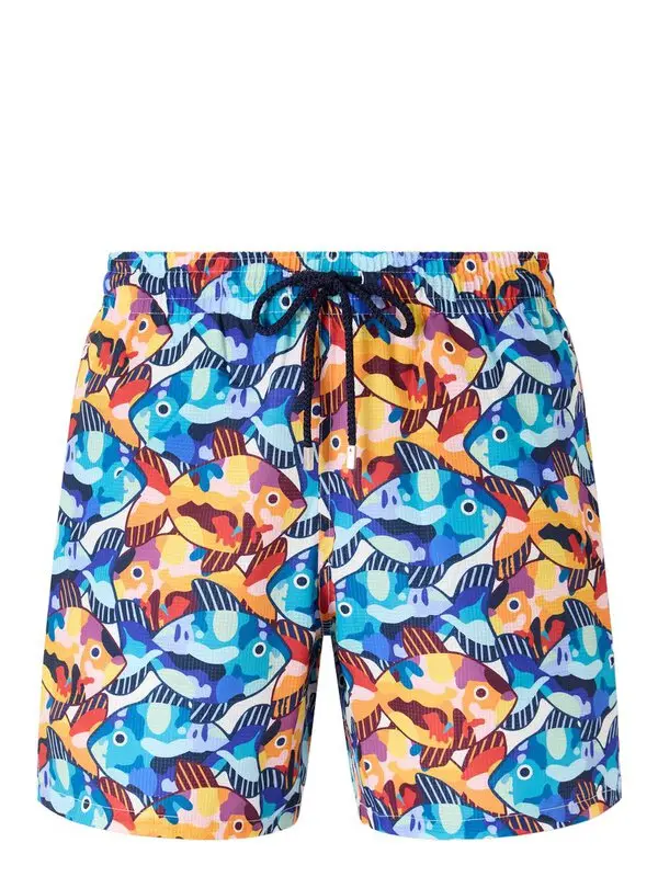 Vilebrequin Mahina Straight-leg Mid-lenght Printed Shell Swim Shorts - Multi