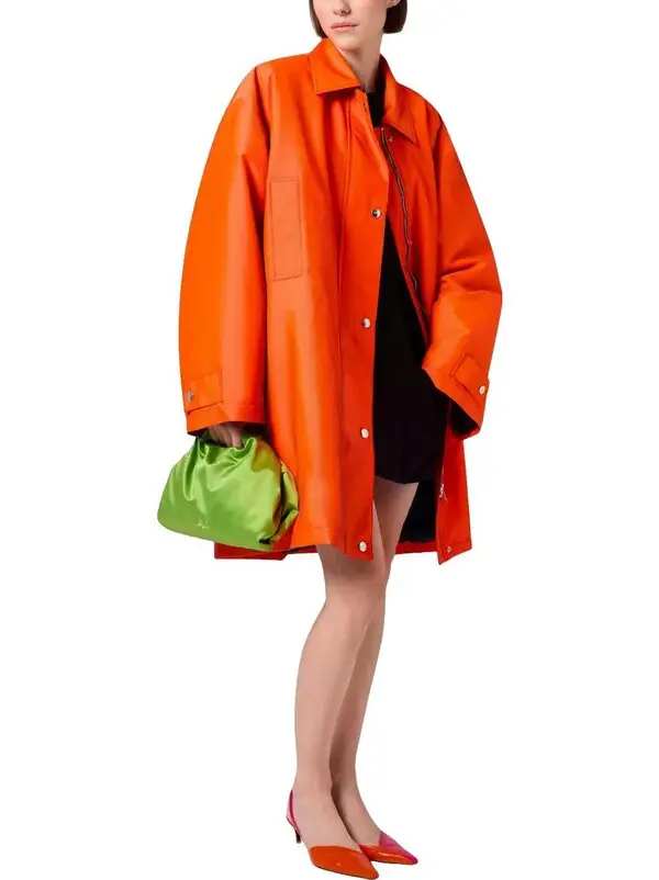 MSGM Press-stud Oversized Coat - Orange