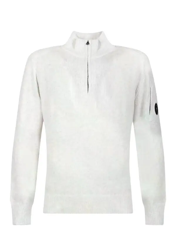 C.P. COMPANY Half-zip Lens-detail Sweater - Neutrals