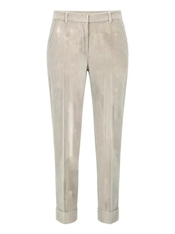 SLOWEAR Corduroy Turn-up Trousers - Neutrals