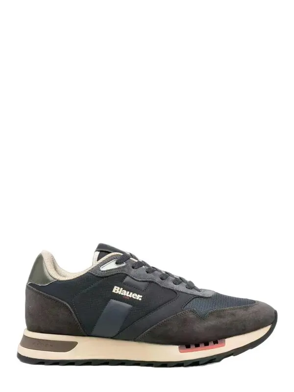 BLAUER. Ryder Panelled Leather Sneakers - Blue