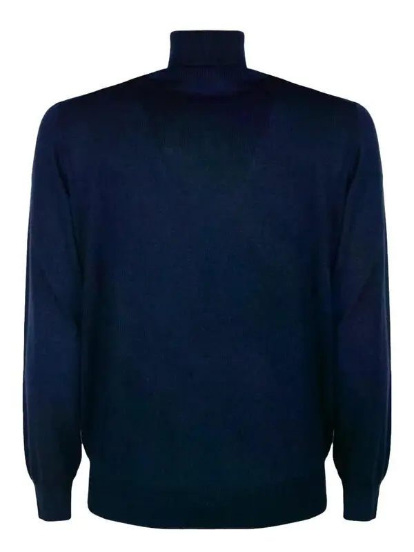 KANGRA Roll-neck Knitted Sweater - Blue