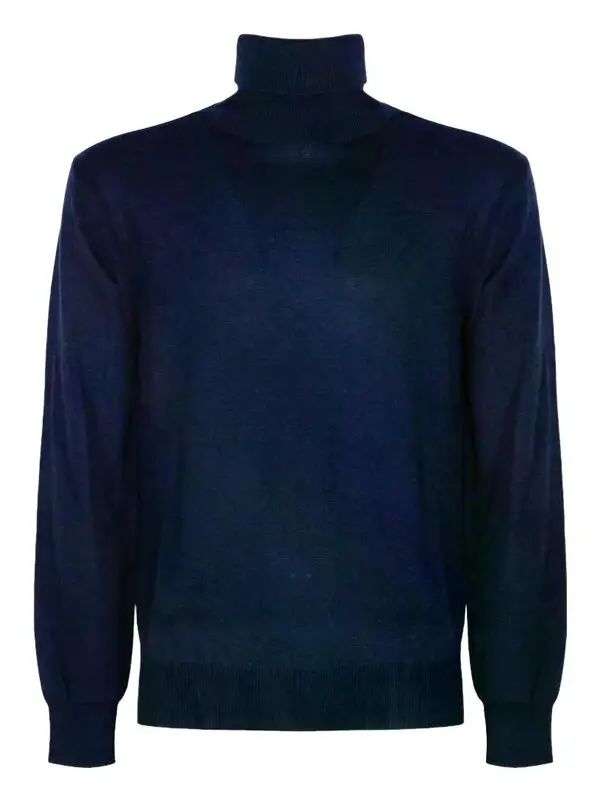 KANGRA Roll-neck Knitted Sweater - Blue