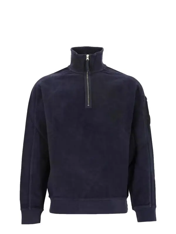 C.P. COMPANY Quarter-zip Lens-detail Sweatshirt - Blue