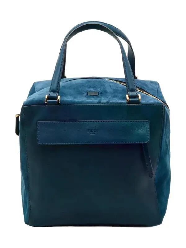 Fendi 2013 Suede Satchel Bag - Blue