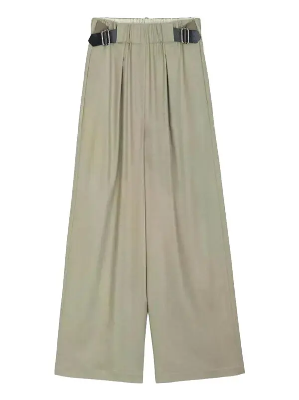 ALYSI Buckled-waist Wide-leg Trousers - Neutrals