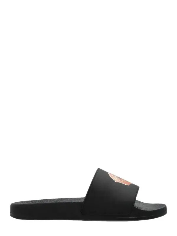 Palm Angels Logo-patch Slides - Black