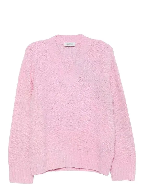 LANEUS V-neck Sweater - Pink