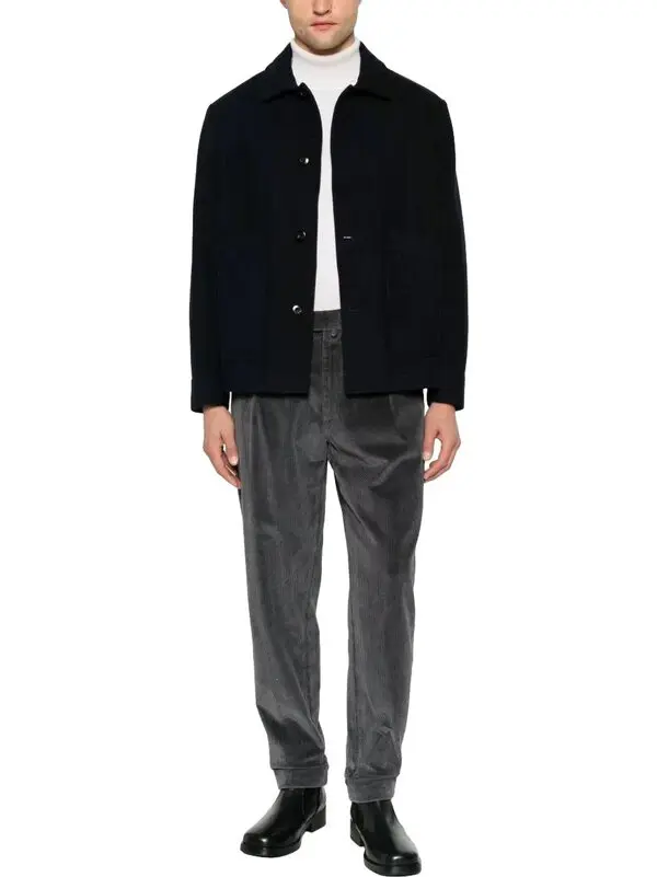 BERWICH Pleated Corduroy Trousers - Grey