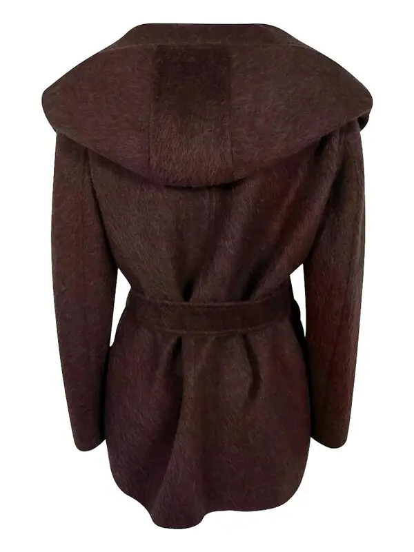 Max Mara Belted Hooded Coat - Brown