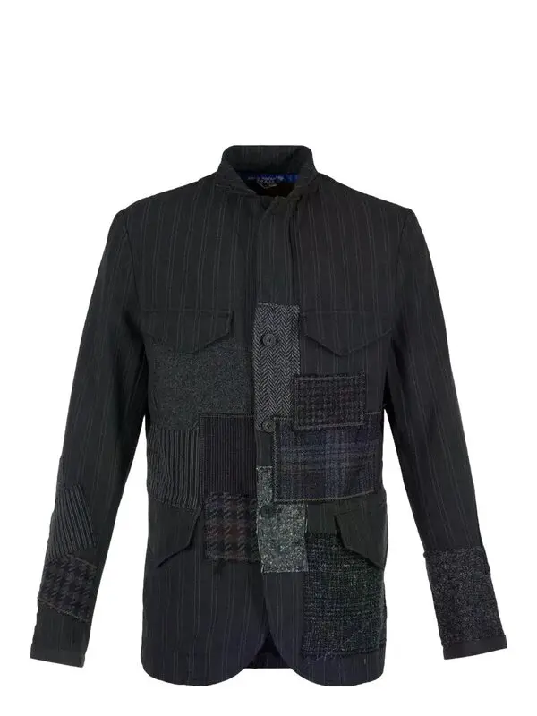 Junya Watanabe Patchwork Pinstripe Jacket - Grey