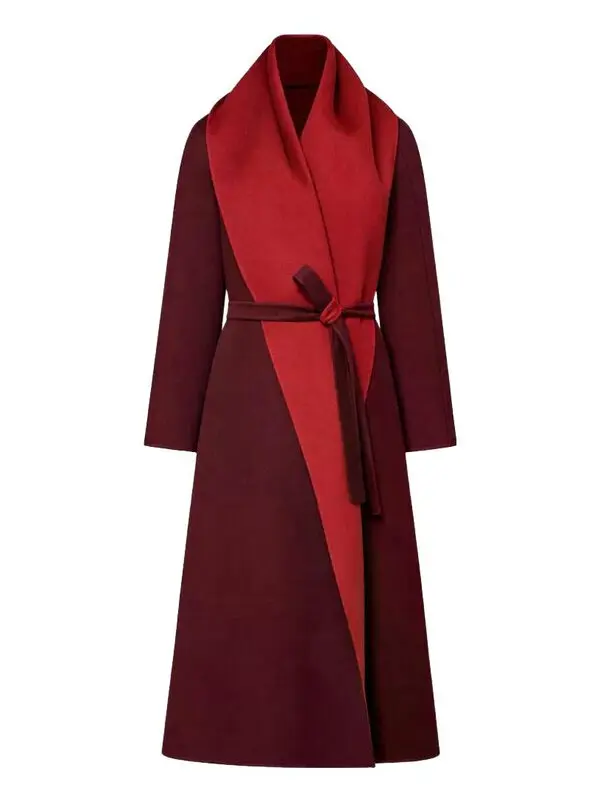 Max Mara Reversible Foulard Coat In Brushed Cashmere - Red