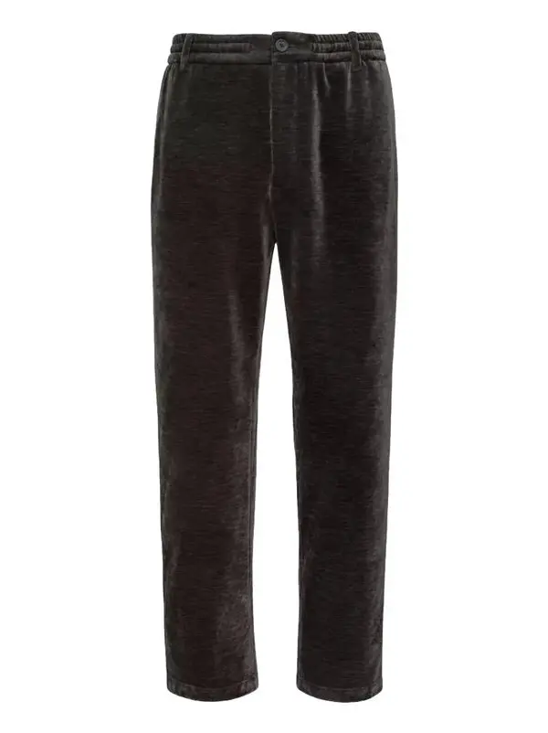 SOLID HOMME Velvet Track Pants - Grey