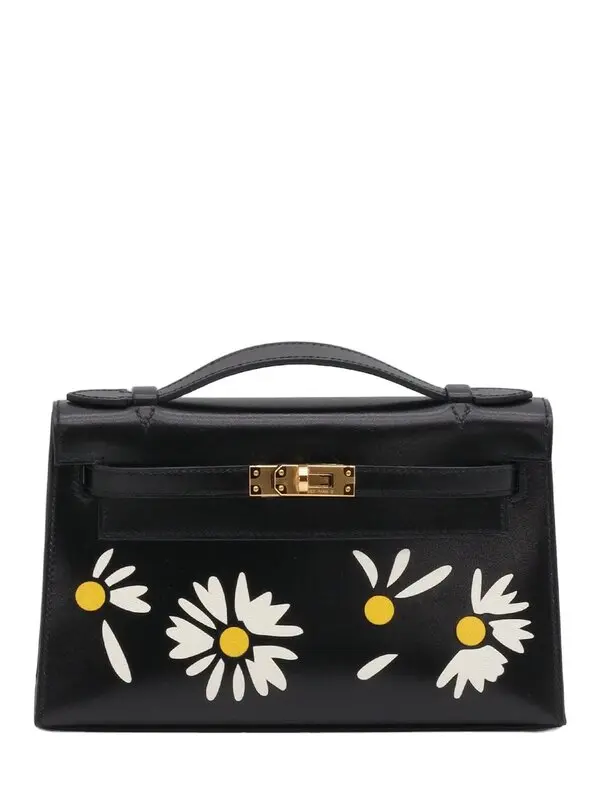 Hermès Kelly Marquete Noir/ Blanc/ Jaune De Naples Box Leather Gold Hardware - Multi